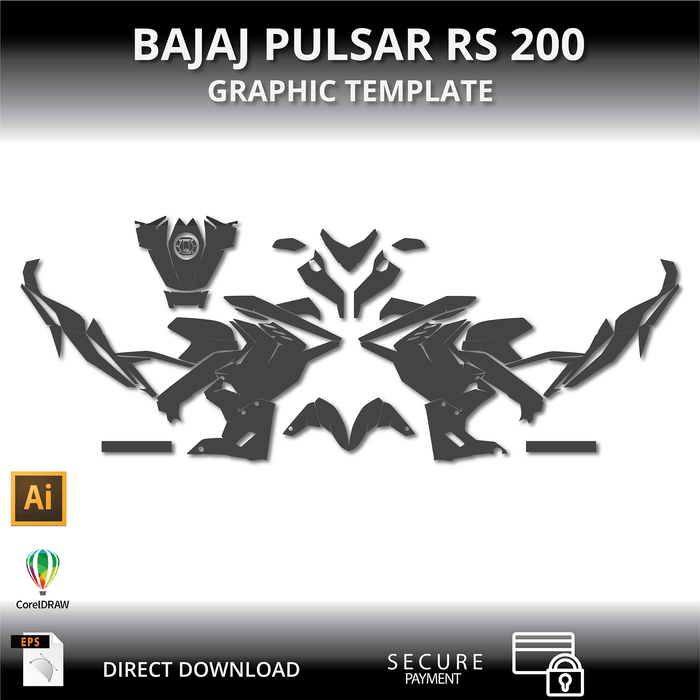 Bajaj Pulsar RS200 Motorcycle Graphic Template | Bikerz Kingdom