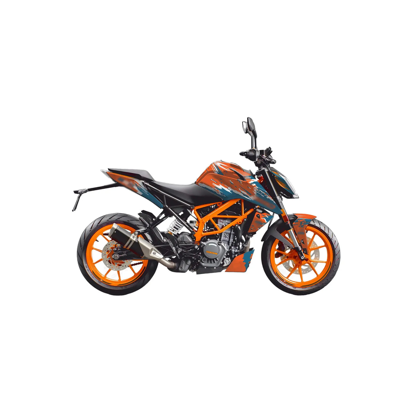 KTM Duke 390 Bright Cartoon Graphics Kit - Full Decal Set — Bikerz Kingdom