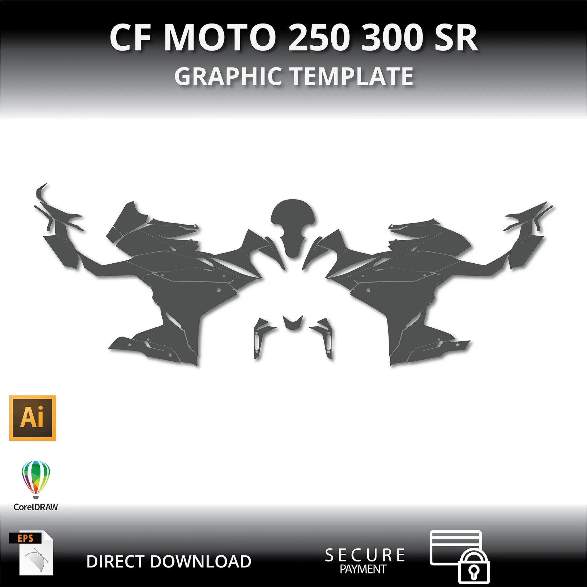 CF MOTO 250 300 SR Motorcycle Graphic Template | Bikerz Kingdom