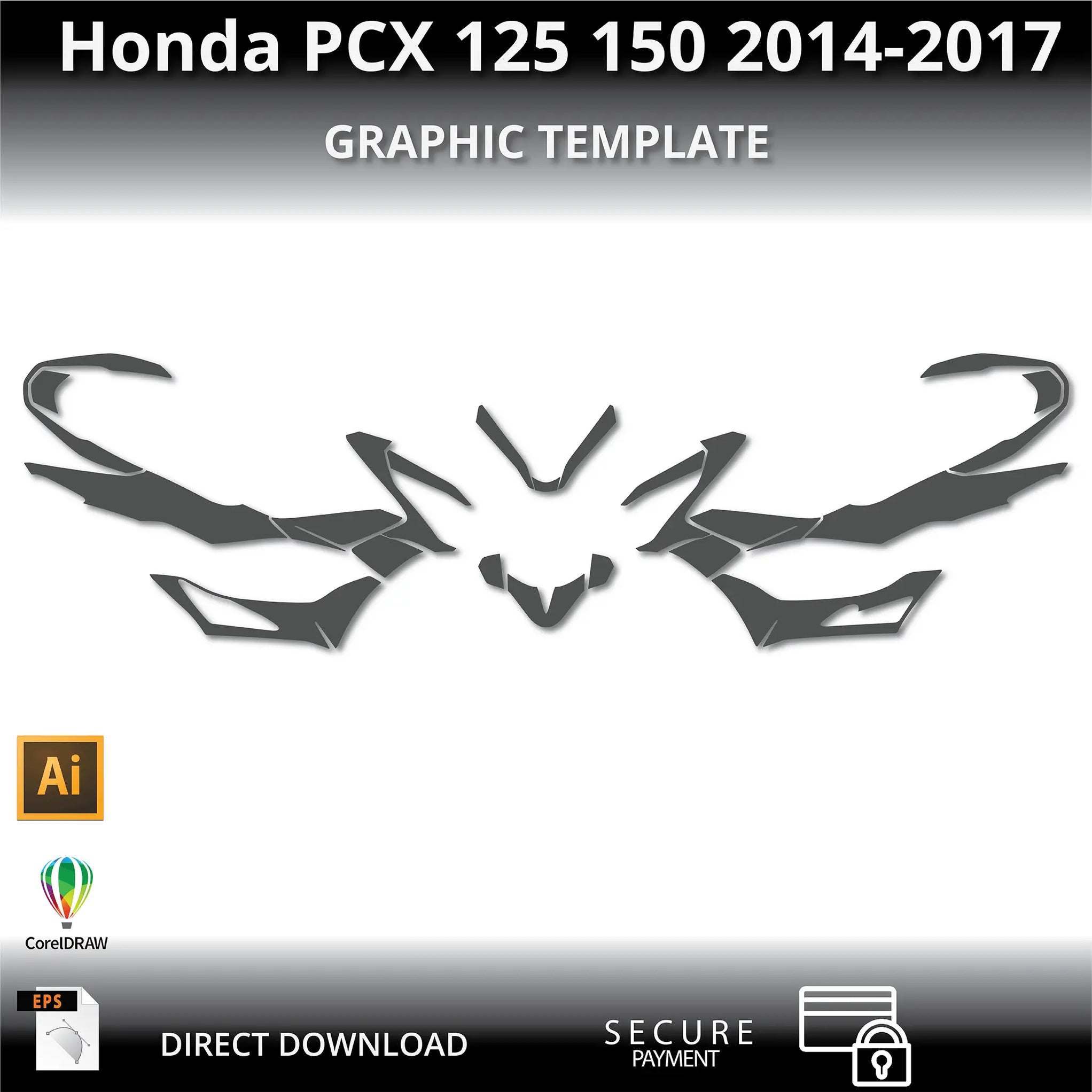 Honda PCX 2014-2017 Motorcycle Graphic Template | Bikerz Kingdom