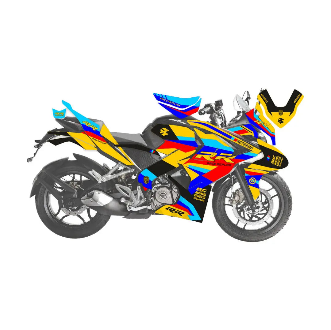 Bajaj Pulsar 2015 - 2022 RS200 RR Race Replika Graphic Kit Decal Wrap ...